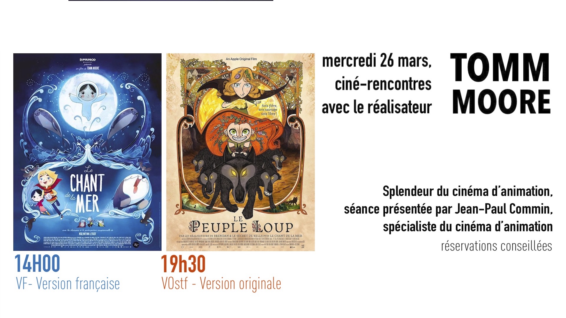 Ciné/rencontre avec Tomm Moore LE CHANT DE LA MER et LE PEUPLE LOUP ...